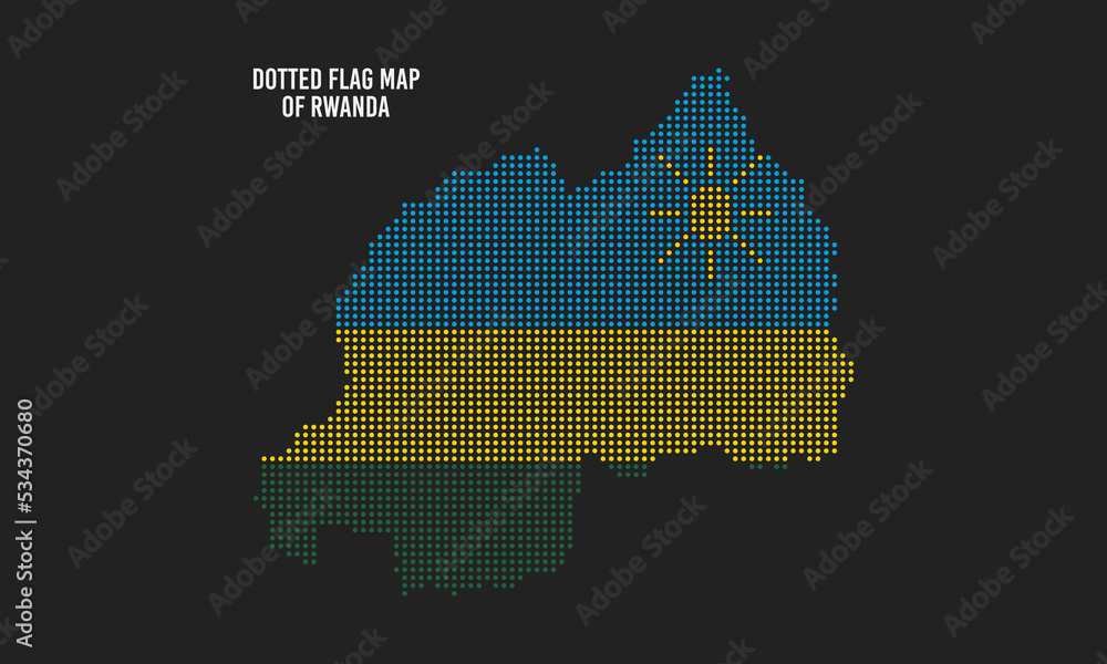 Rwanda Flag Map, Abstract Dotted Vector Illustration Stock Vector ...