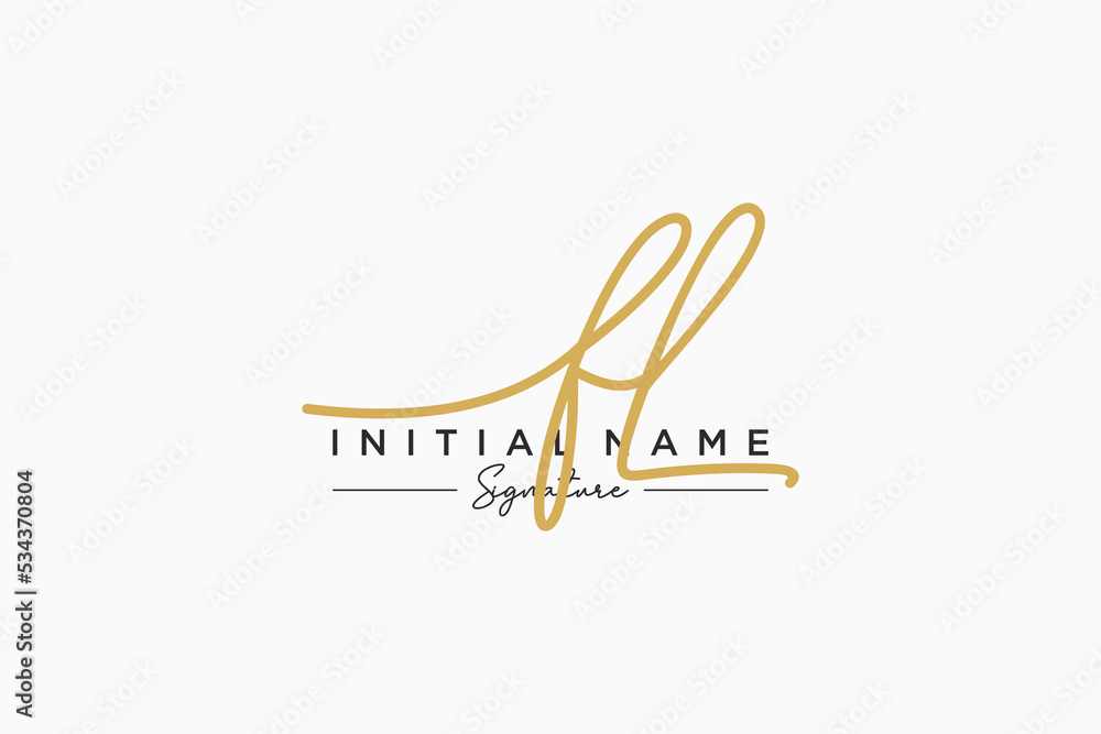 Initial FL signature logo template vector. Hand drawn Calligraphy ...