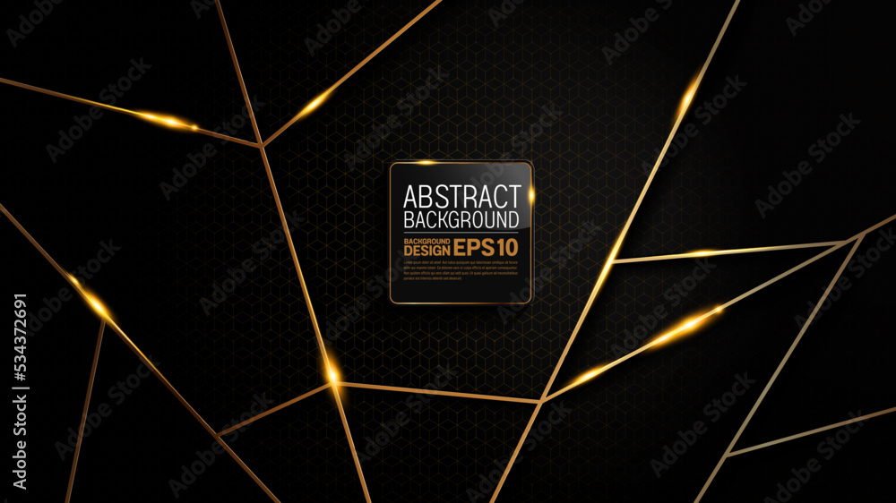 black gold background, luxury image abstract, straight lines overlap ...