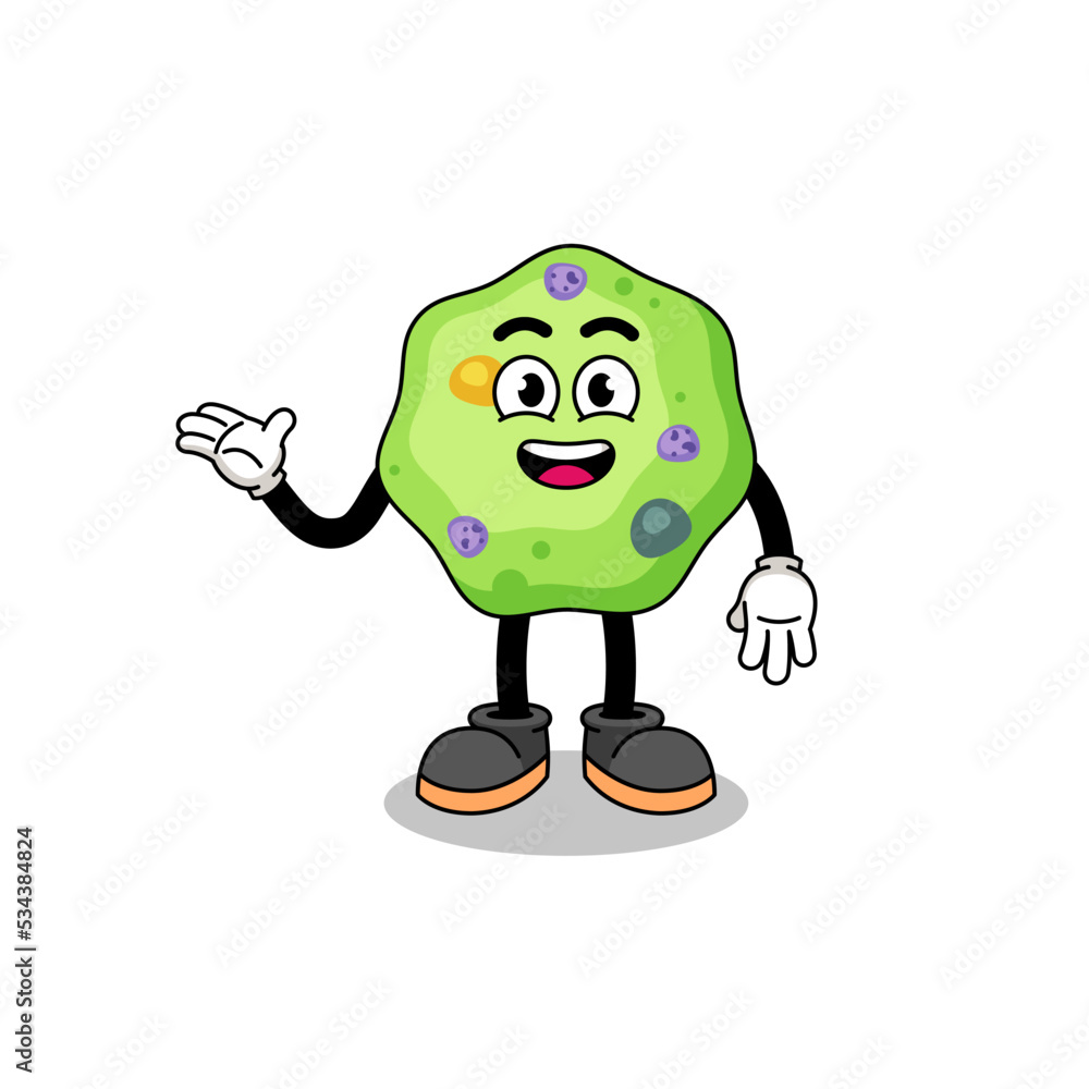 amoeba cartoon with welcome pose Stock Vector | Adobe Stock