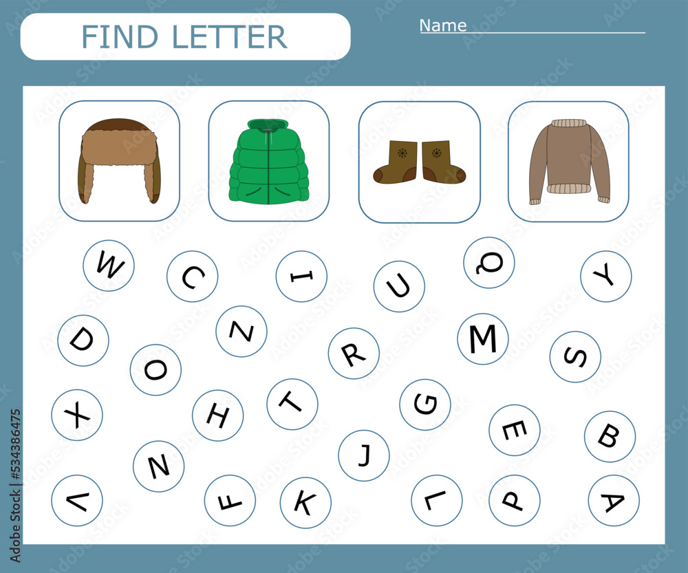 Find the first letter and match with the picture, a game for kids to ...