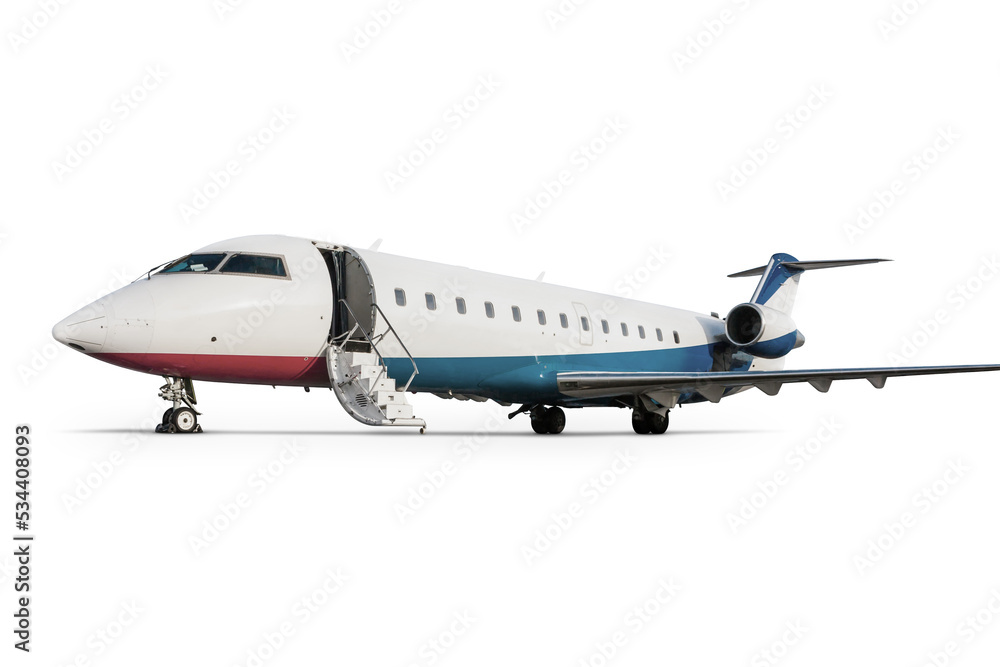 Modern executive business jet isolated on transparent background Stock ...
