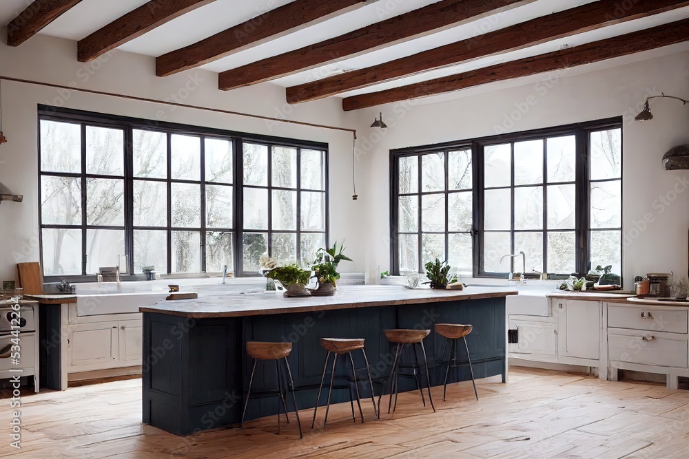 Vintage style kitchen Stock Illustration | Adobe Stock