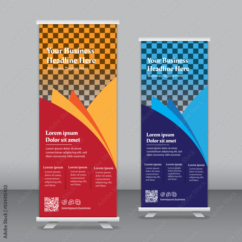 Roll-up banner template, real-state roll-up banner, corporate x-banner ...