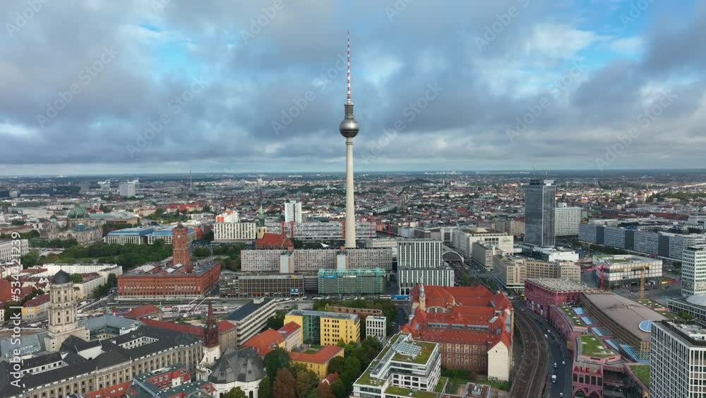 Vidéo Stock City of Berlin, Germany from above.Aerial view of cityscape ...
