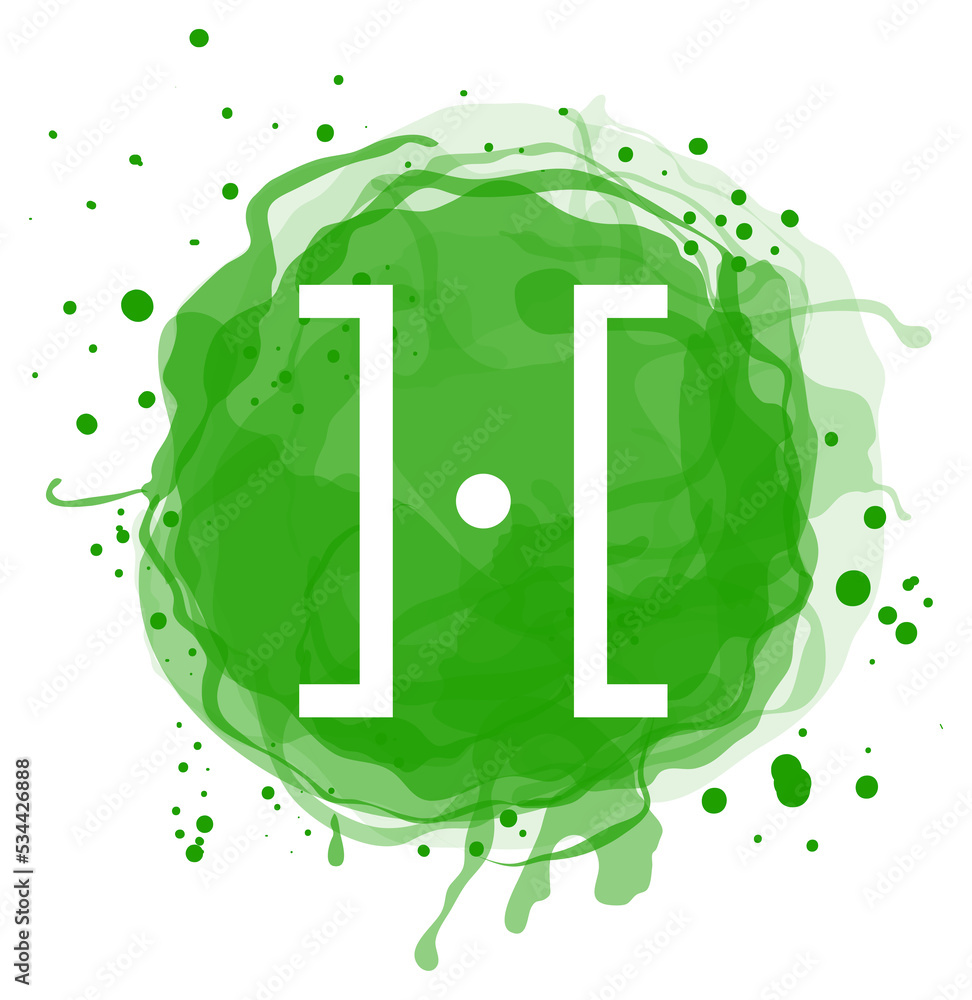 Proserpine planet symbol. White sign on watercolor blot. Astrological ...