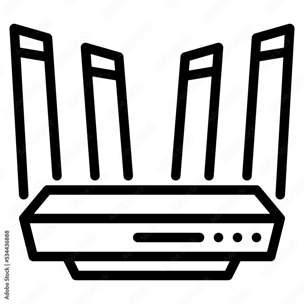 router Outline icon Stock Vector | Adobe Stock