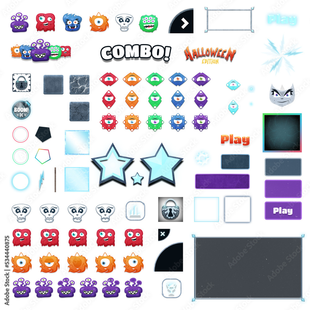Mobile Game UI sprite image Stock Illustration | Adobe Stock