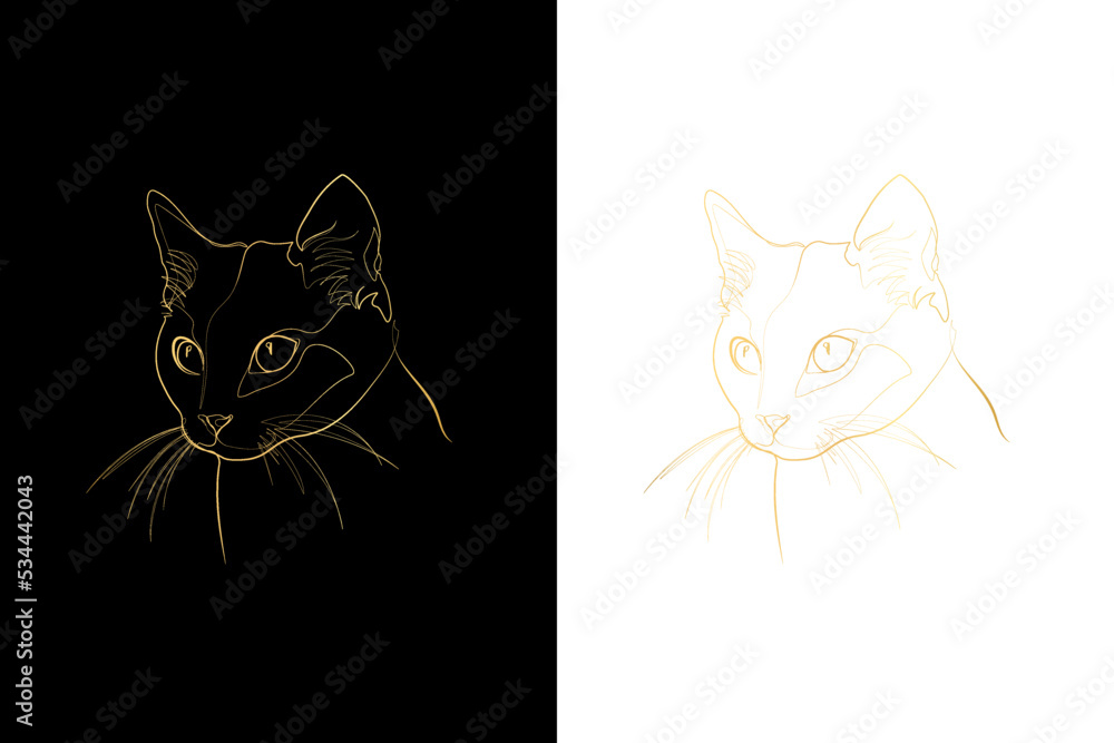 Cat Line Drawing Print, Minimalist Wall Art, Multiple Sizes, Digital ...