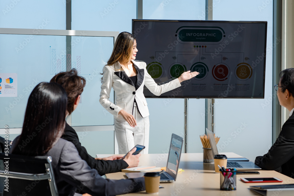Millennial Asian successful professional female businesswoman lecturer ...