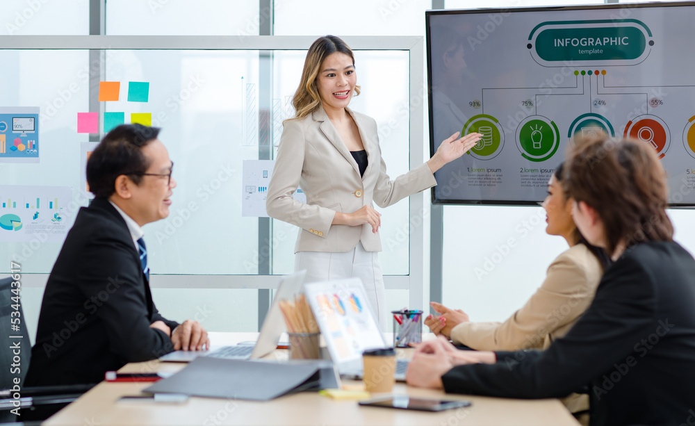 Millennial Asian successful professional female businesswoman lecturer ...