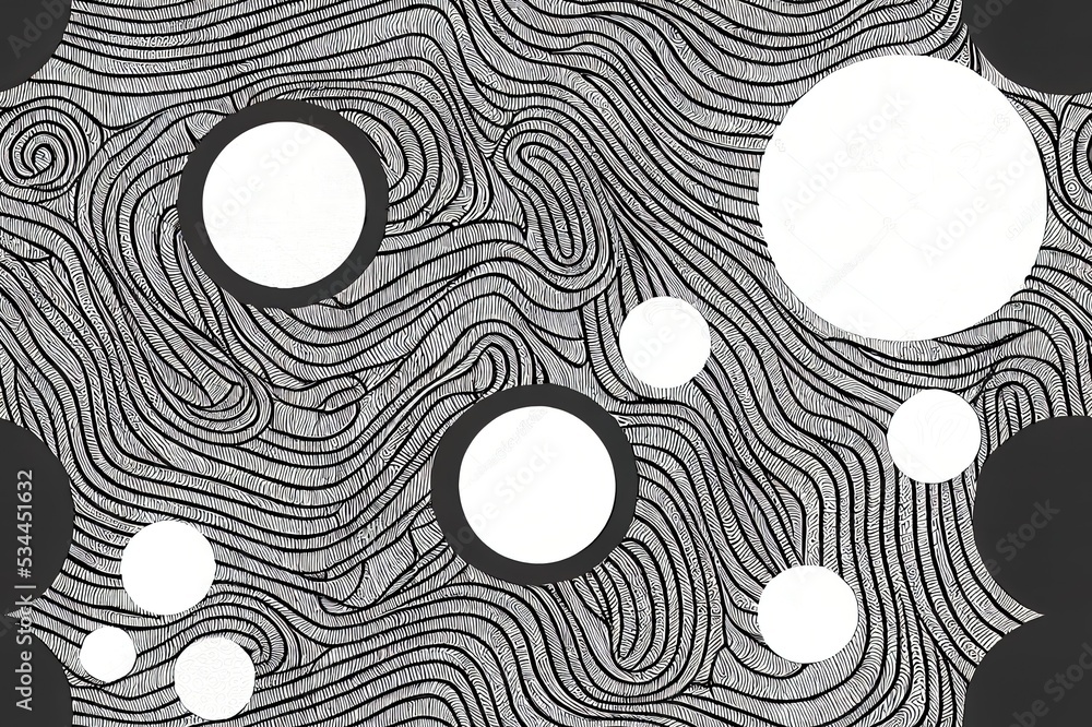 light seamless pattern with interweaving of thin lines. Traditional ...