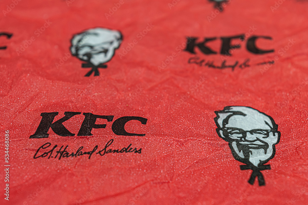 Crumpled wrapping paper background with KFC signs. Stock Photo | Adobe ...