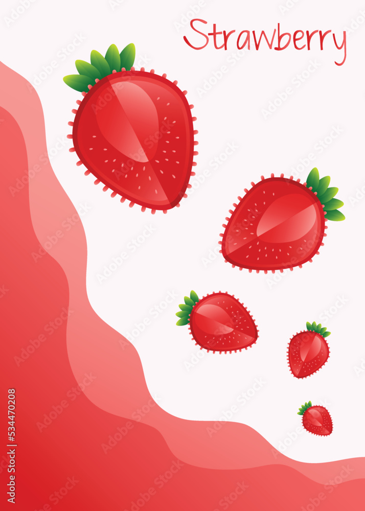 strawberry background pink illustrator cartoon drink Stock Vector ...