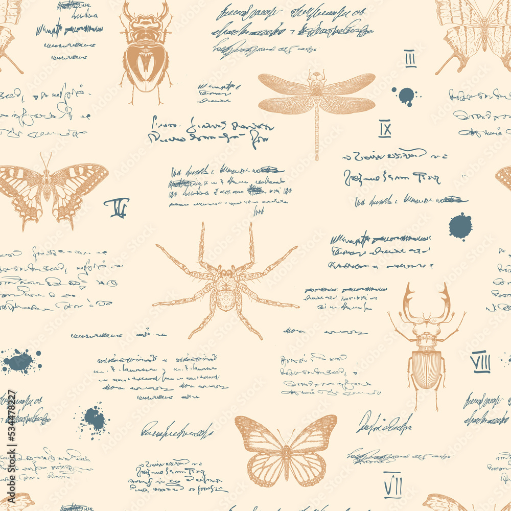 vector image of a seamless textured background in the style of notes ...