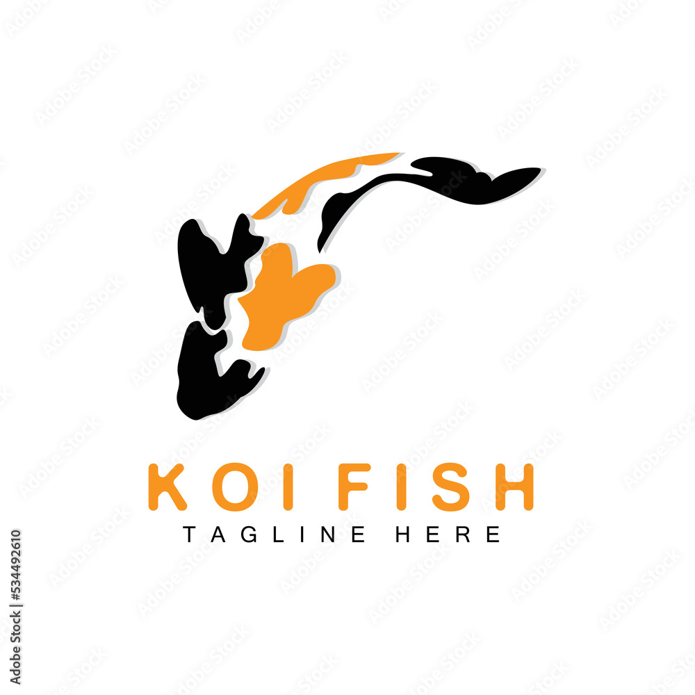 Koi Fish Logo Design, Chinese Lucky And Triumph Ornamental Fish Vector ...