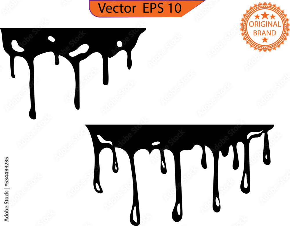 Black dripping ink painted oil drips liquid drops art messy paint ...