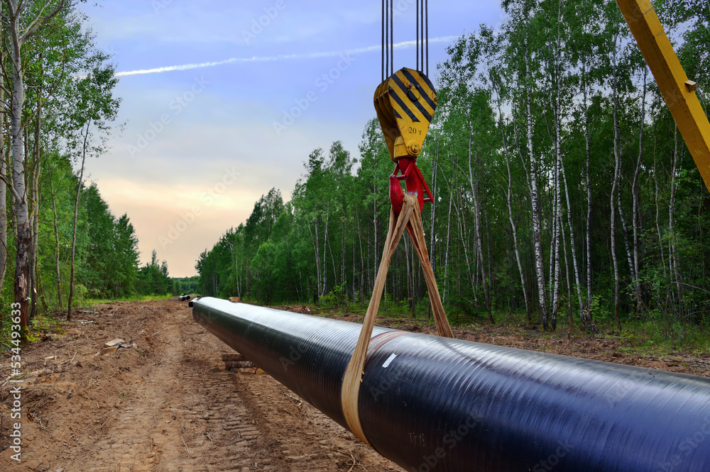 Natural Gas Pipeline Construction. Gas and Crude oil transmission in ...