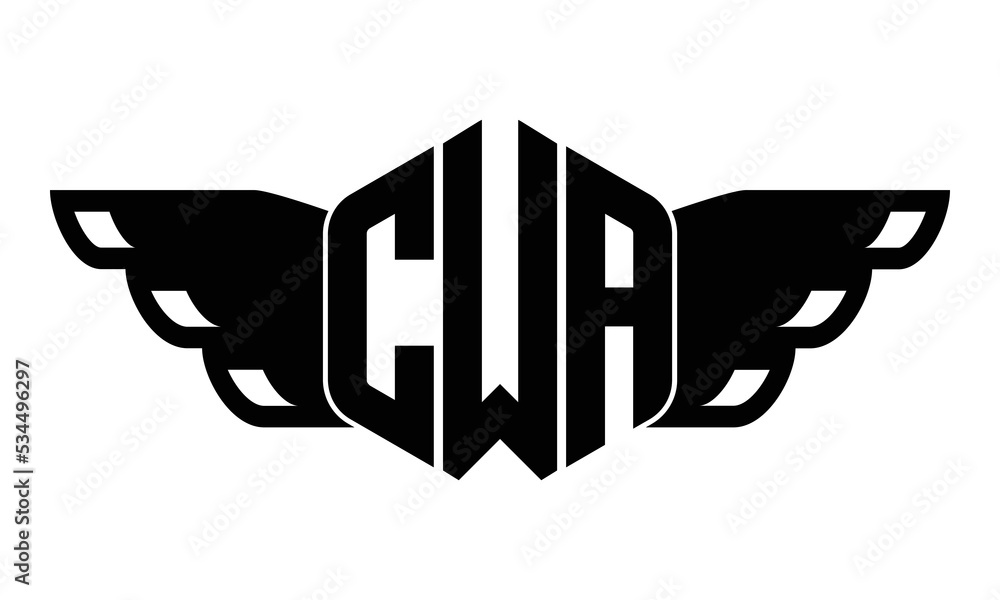 CWA three-letter butterfly iconic logo design vector template | polygon ...