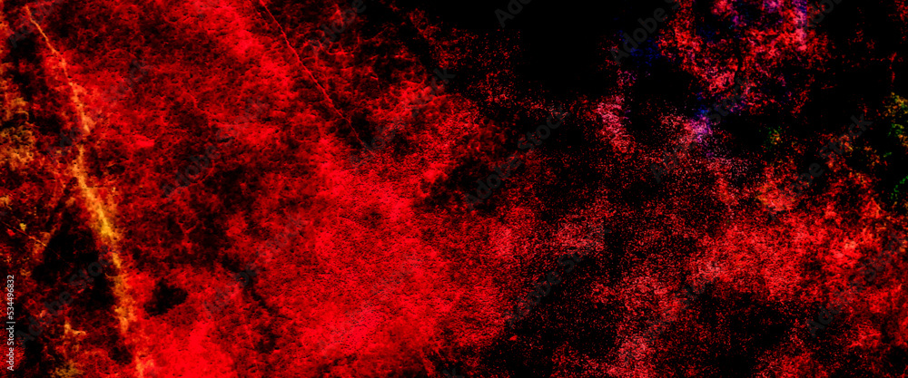 Abstract red powder on black background. Dark grunge textured red ...