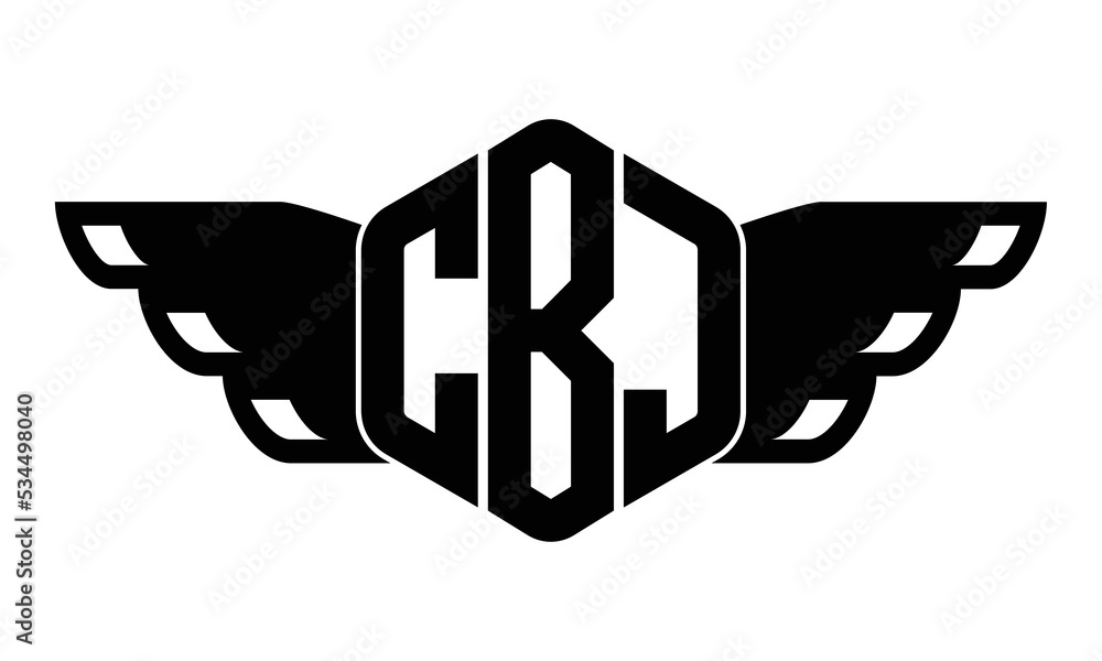Vettoriale Stock CBJ three-letter butterfly iconic logo design vector ...