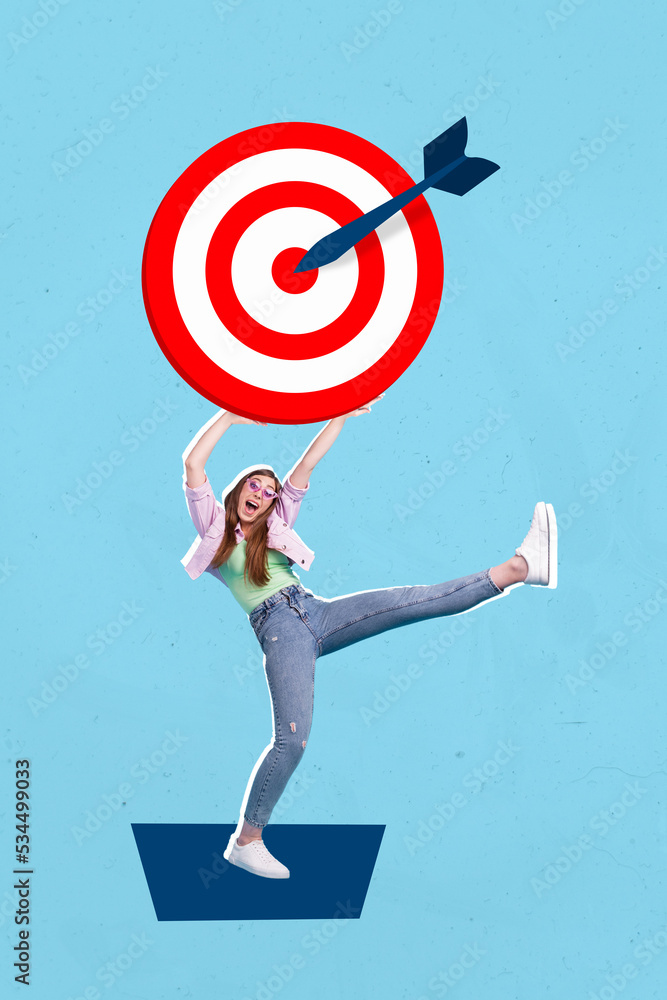 Vertical photo collage illustration of impressed unexpected falling ...