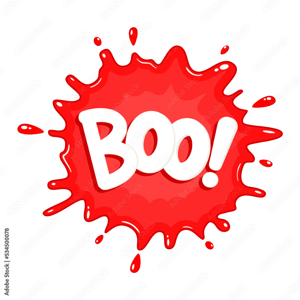 Hand drawn Boo bloody lettering. Vector isolated text. Dripping blood ...
