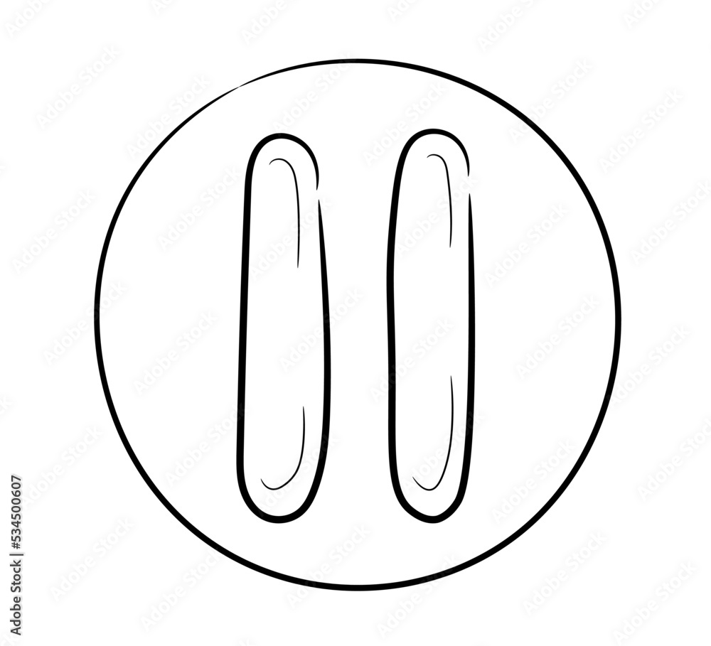 Pause icon for music and video, hand drawn. Stop playback button in ...