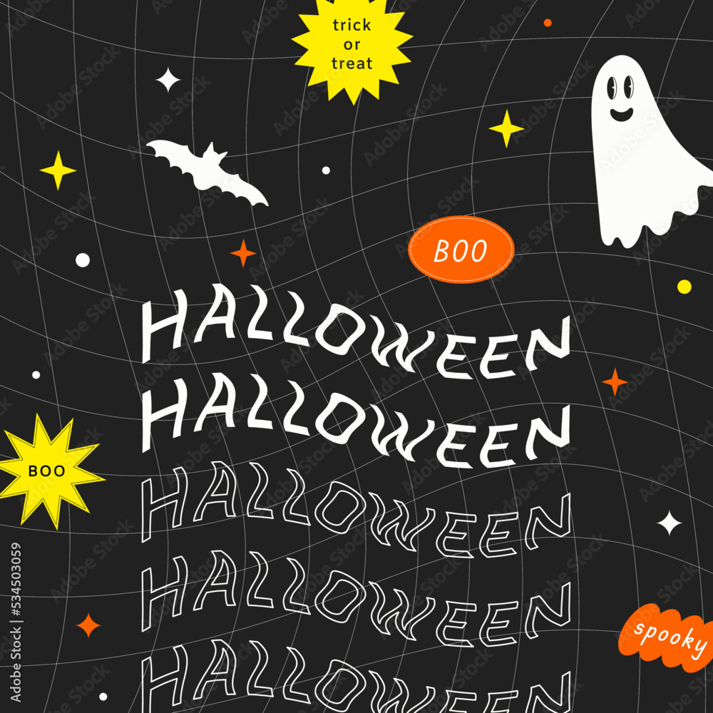 Abstract Halloween background, banner, greeting card. Trendy ...