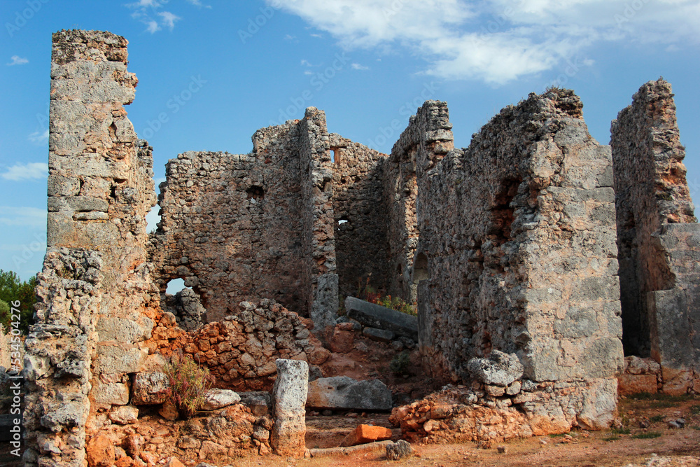 Ancient city Lyrboton Kome in the Kepez district of Antalya, Turkey ...