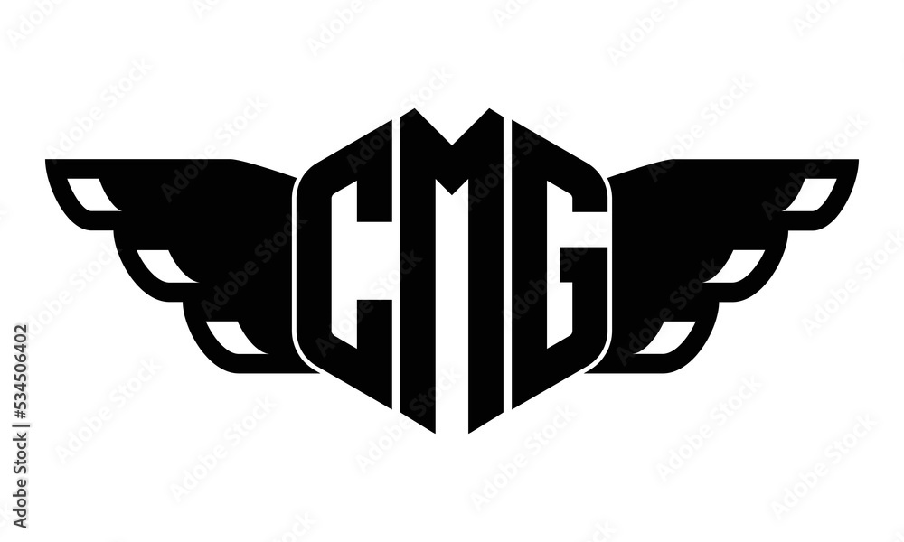 CMG three-letter butterfly iconic logo design vector template | polygon ...