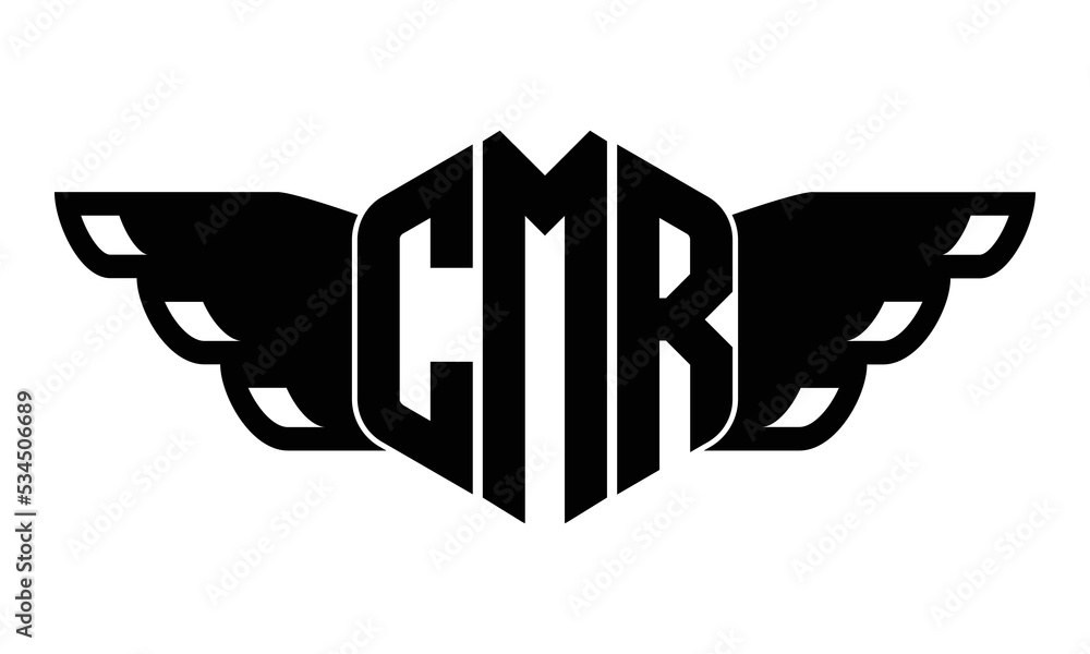 CMR three-letter butterfly iconic logo design vector template | polygon ...