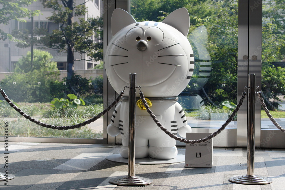 TOKYO, JAPAN - August 3, 2018: A statue of Toranomon inside the ...