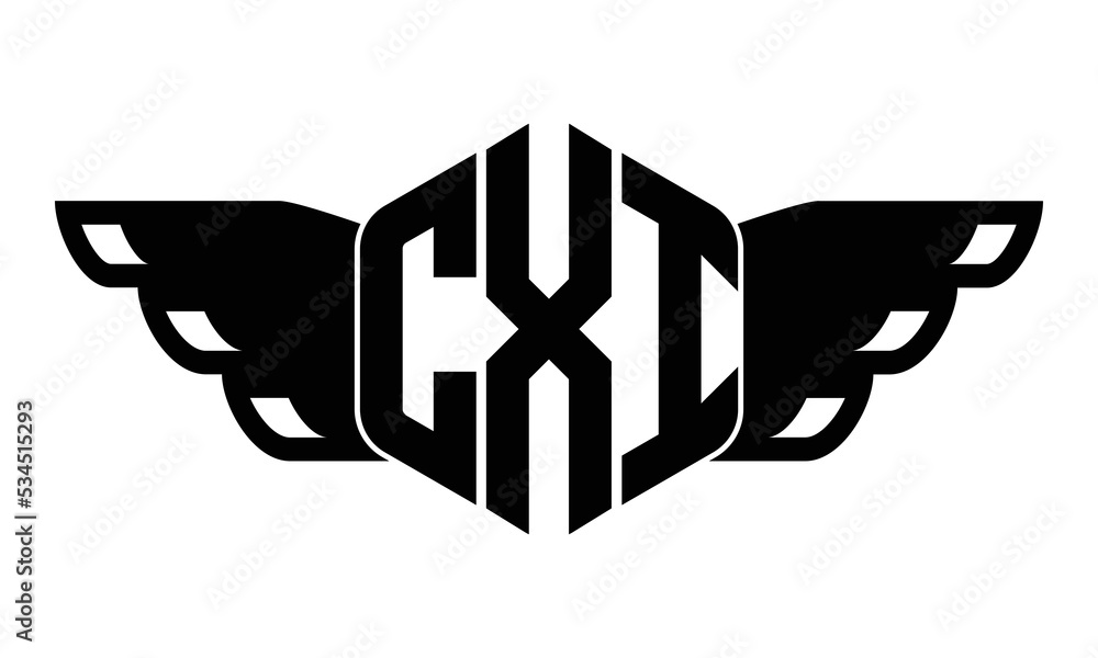 CXI three-letter butterfly iconic logo design vector template | polygon ...