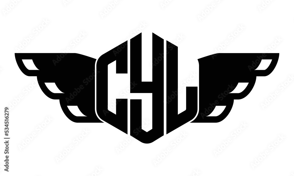 CYL three-letter butterfly iconic logo design vector template | polygon ...