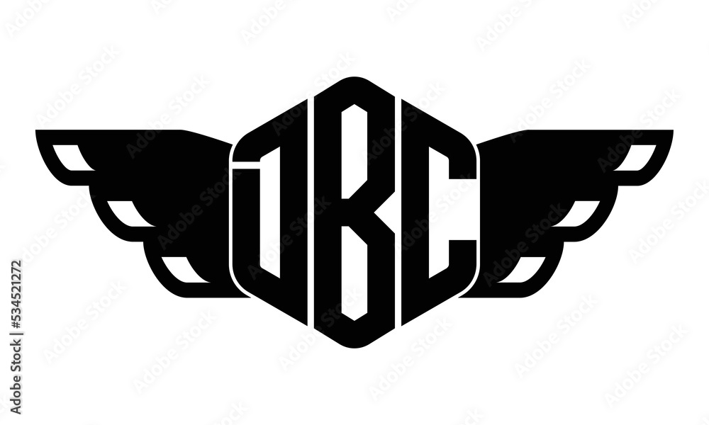 DBC three-letter butterfly iconic logo design vector template | polygon ...