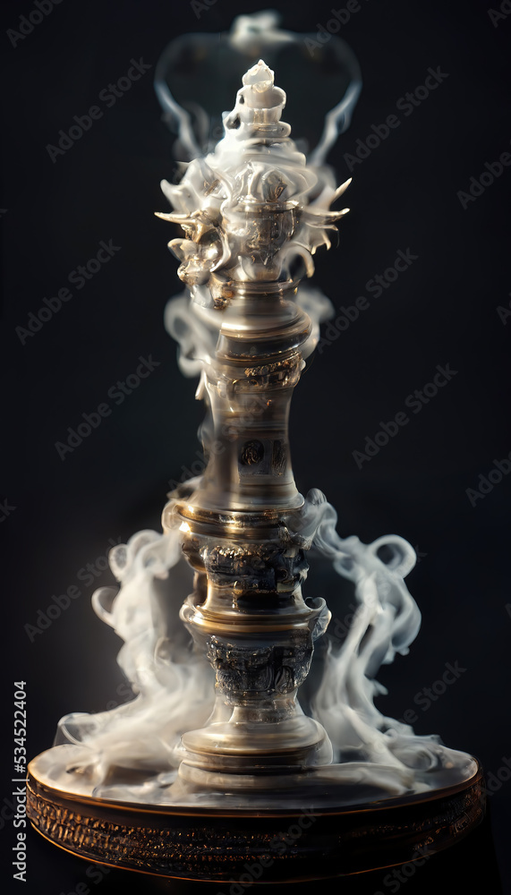 AI generated image of an ornate King chess piece created using white ...