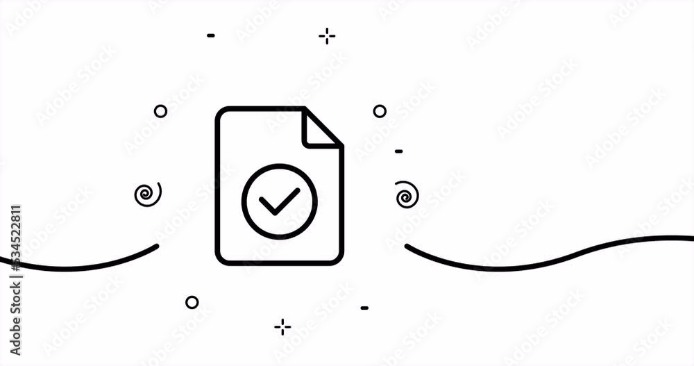 Document with checkmark. Approval, approved, agreement, contract ...