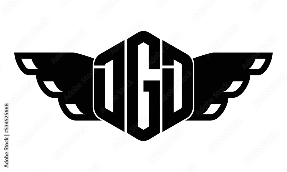 DGD three-letter butterfly iconic logo design vector template | polygon ...