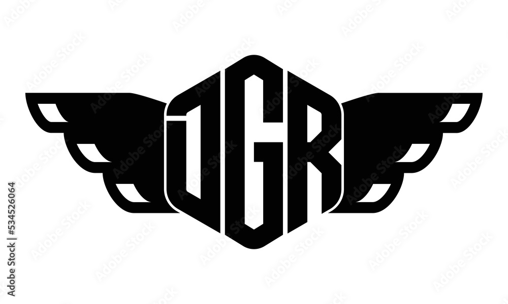 DGR three-letter butterfly iconic logo design vector template | polygon ...