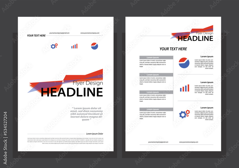a red template that uses a minimalist design theme designed for A4 ...