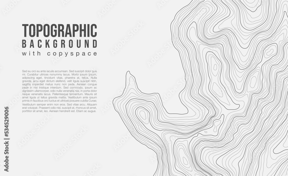 Fully editable and scalable vector illustration of topographic map with ...