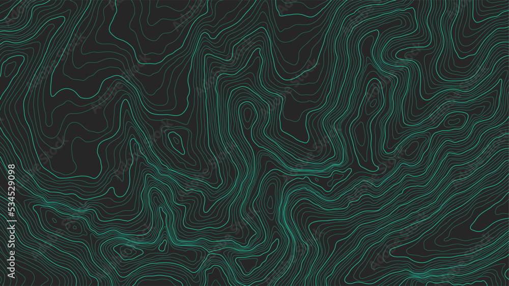 Fully editable and scalable vector illustration of topographic map on a ...