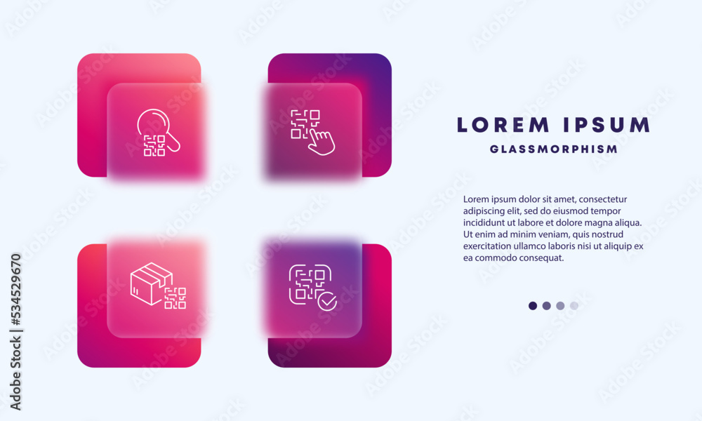 QR codes set icon. Sticker, product labeling, encrypted information ...