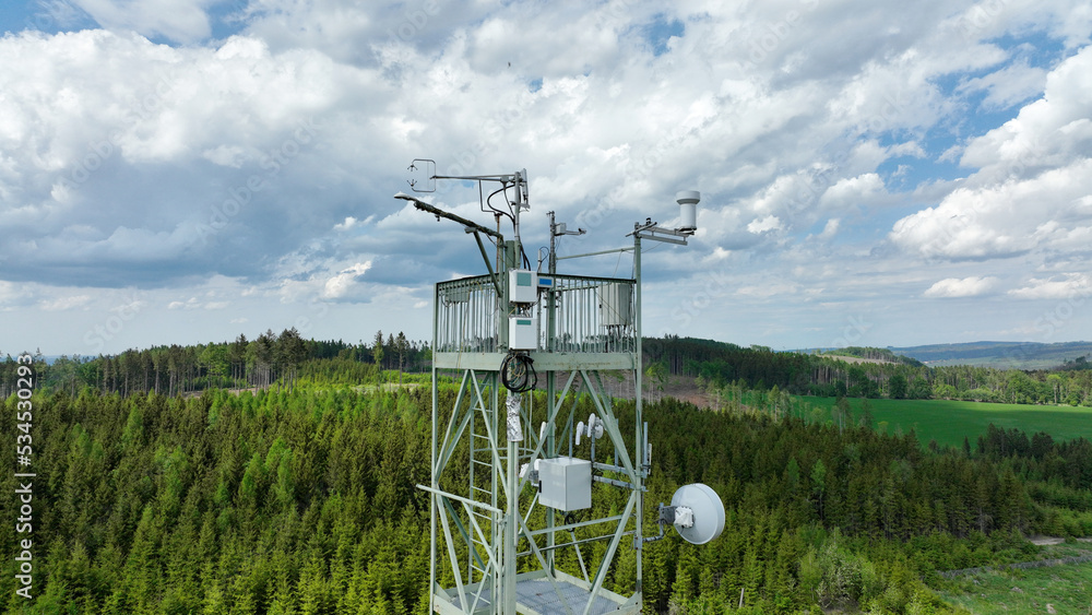 Station research science meteorology tower atmospheric drone aerial ...