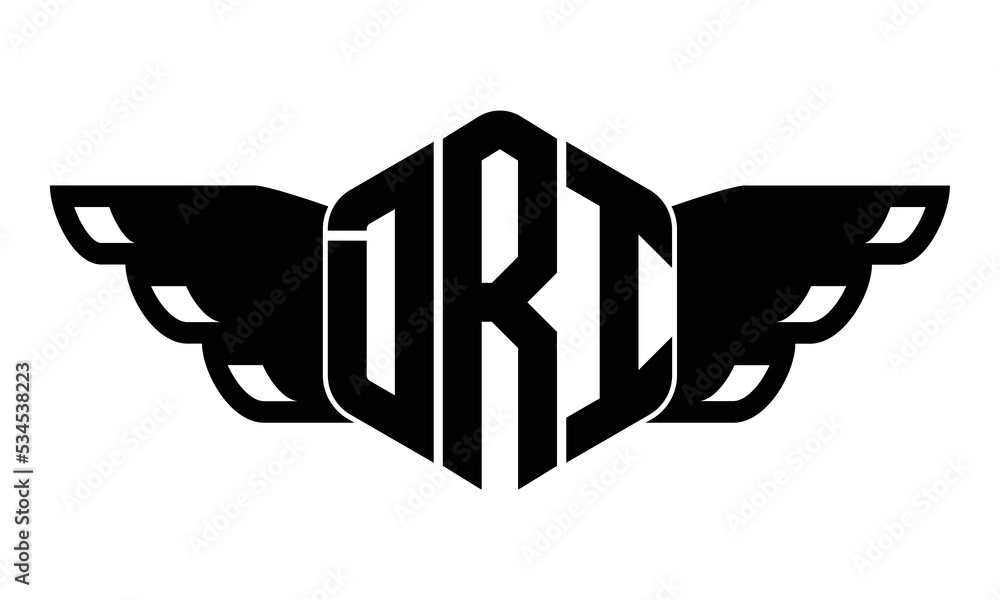 DRI three-letter butterfly iconic logo design vector template | polygon ...