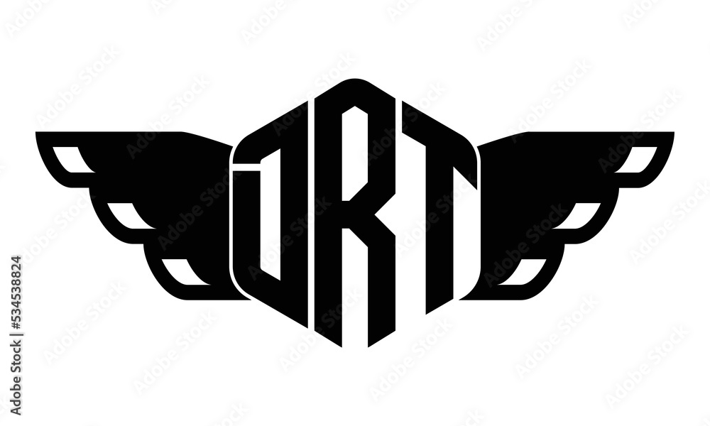 DRT three-letter butterfly iconic logo design vector template | polygon ...