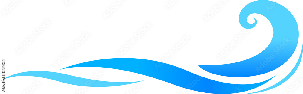 water wave graphic simple, ocean wave symbol, aqua icon Stock ...