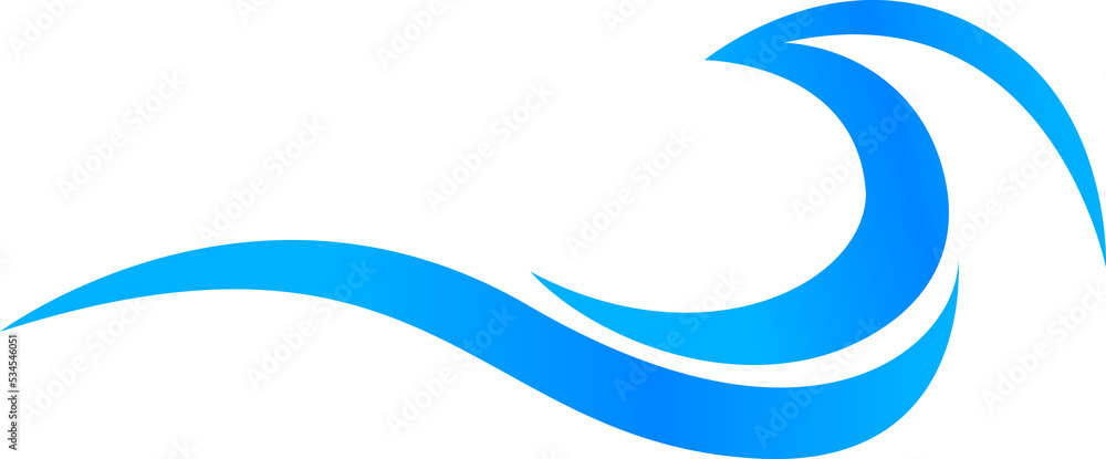 water wave graphic simple, ocean wave symbol, aqua icon Stock ...