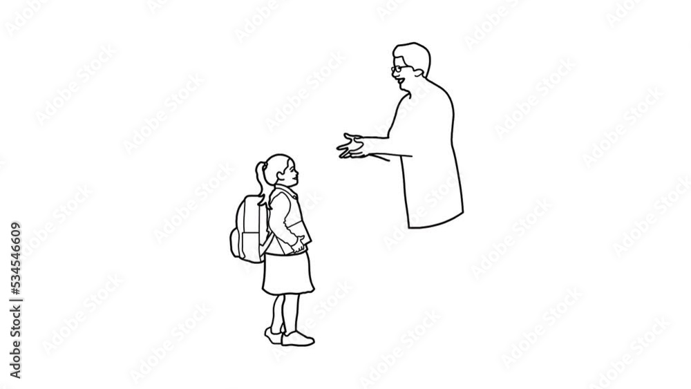 teacher and student sketch and 2d animation, teaching, advising Stock ...